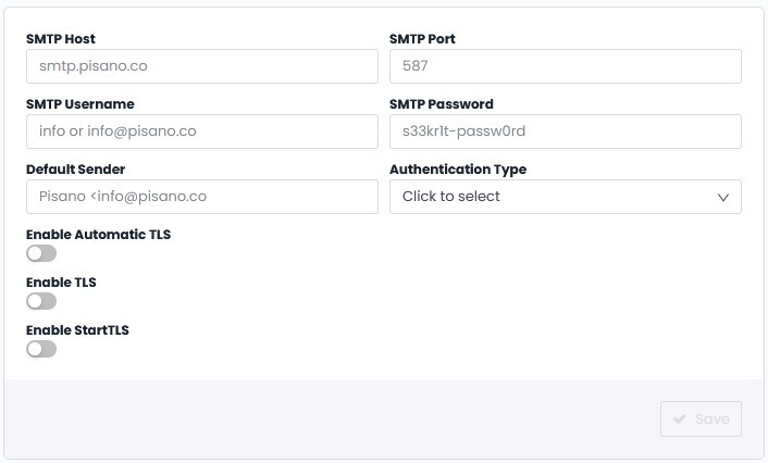 SMTP Configuration