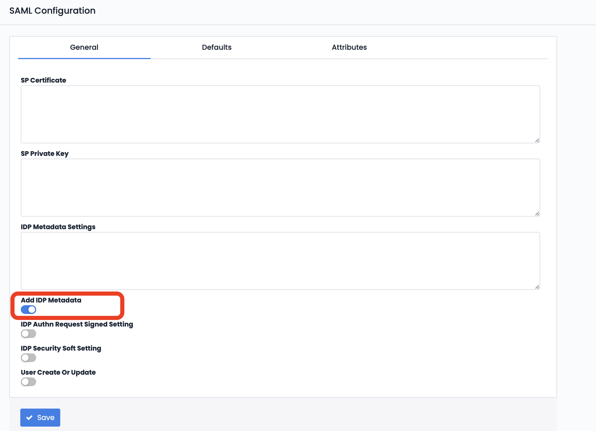 SAML Configuration